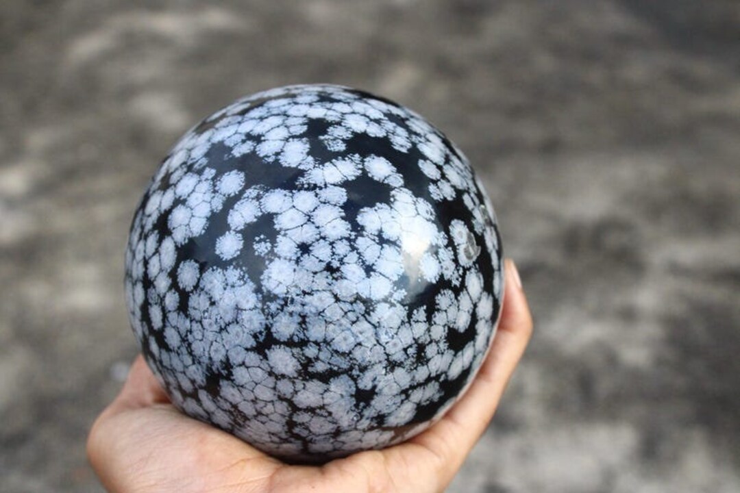 Natural Snowflake Obsidian Sphere, High Quality Snowflake Sphere ...