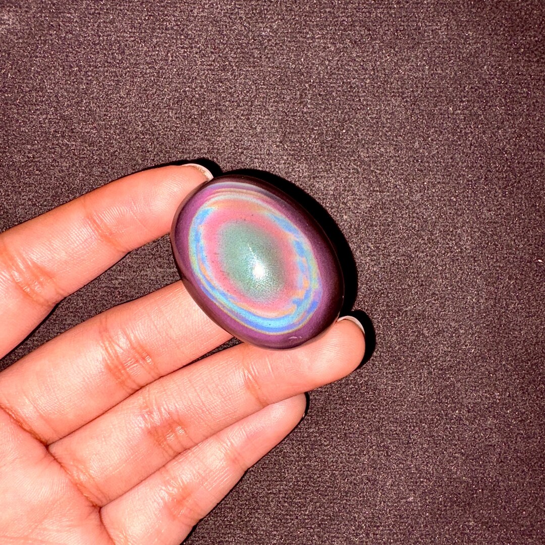 AAA+ Rainbow Eye Obsidian Cabs , Rainbow Obsidian Cabochon Smooth ...