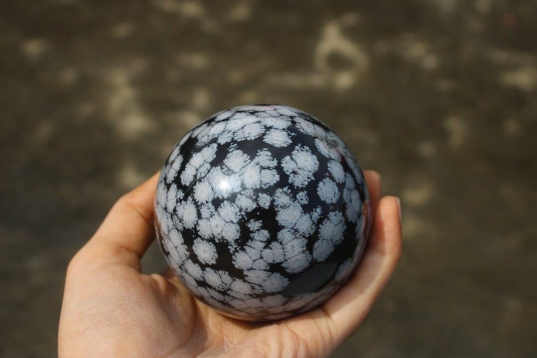 Natural Snowflake Obsidian Sphere, High Quality Snowflake Sphere ...