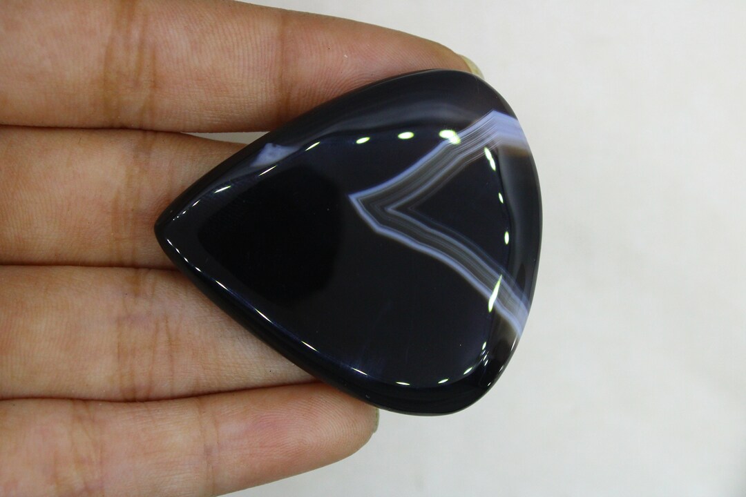 Rare! Black Banded Agate, Black Agate Semi Precious Jewellery Making ...