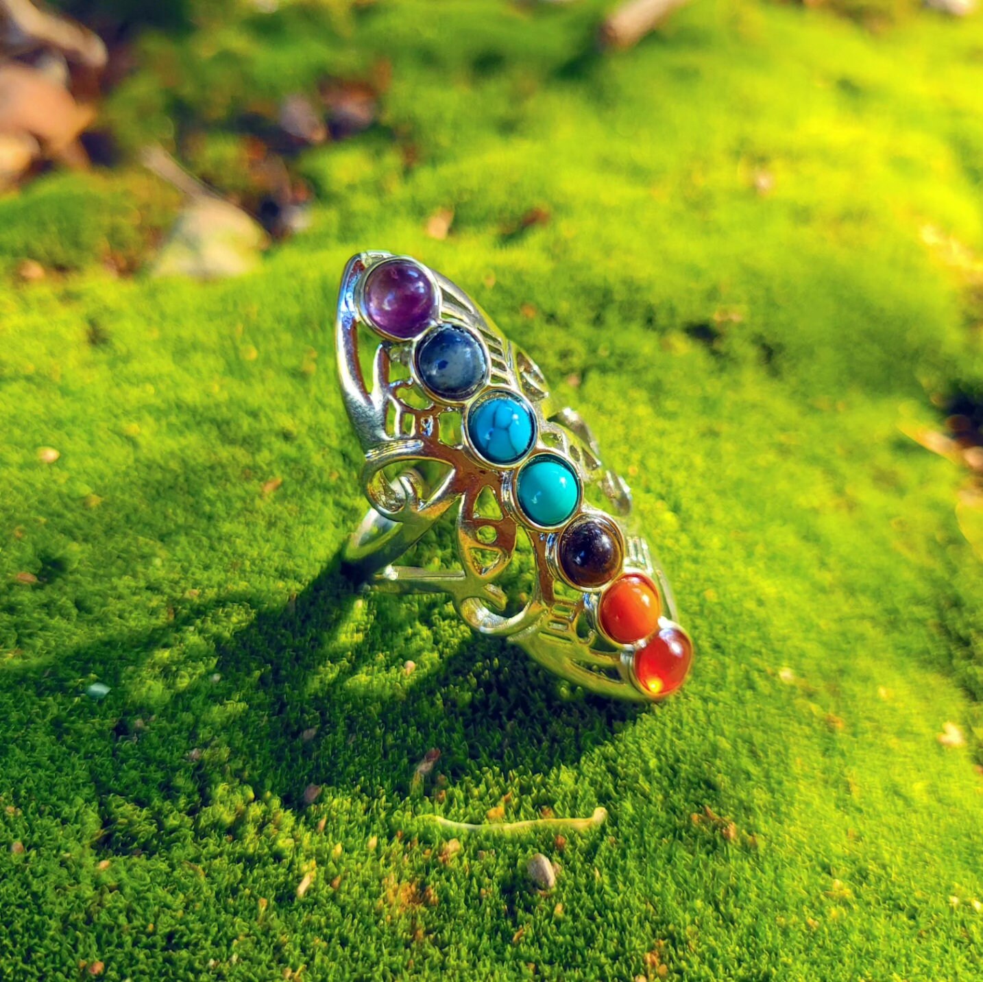 Chakra Alignment Ring, Chakra Ring, Healing Ring, Hippie Ring, Boho ...