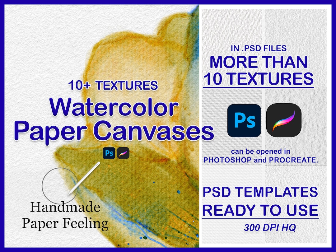 Procreate Watercolor Paper Texture Canvas, Realistic Watercolor Paper ...