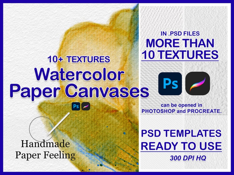 Procreate Watercolor Paper Texture Canvas, Realistic Watercolor Paper ...