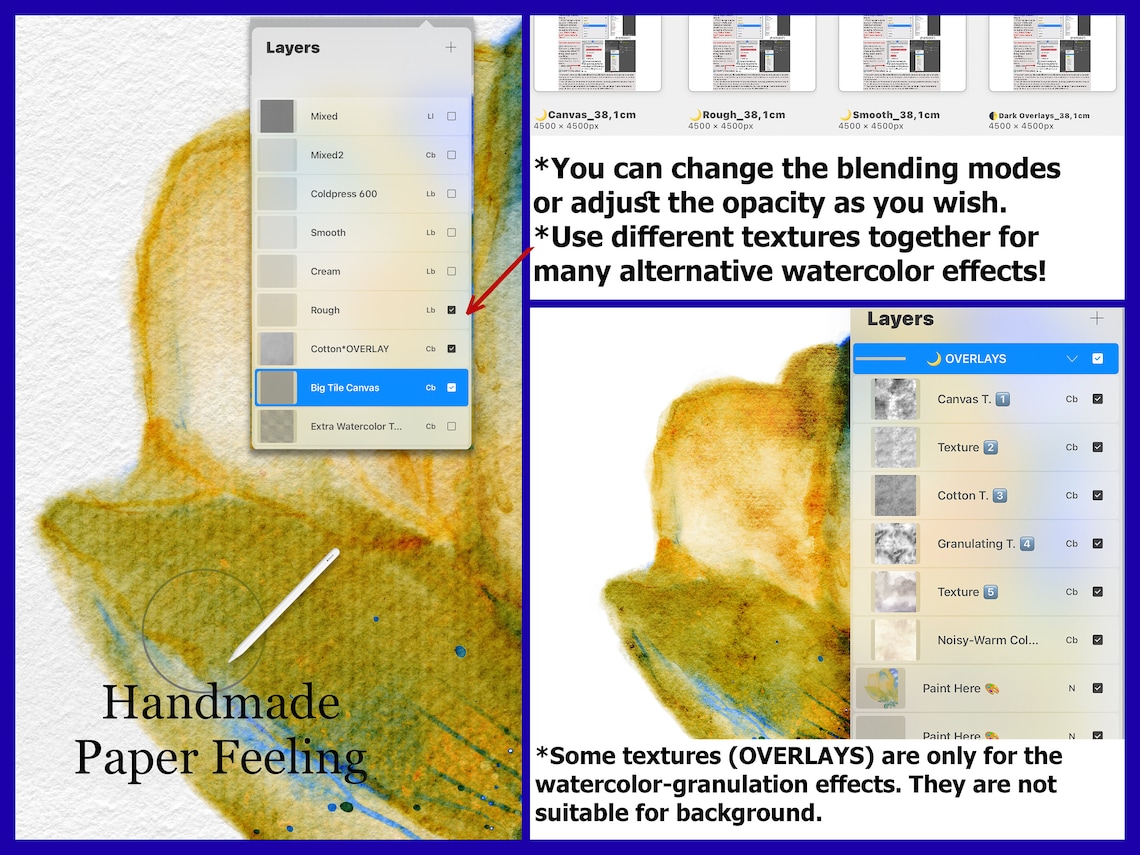 Procreate Watercolor Paper Texture Canvas, Realistic Watercolor Paper ...