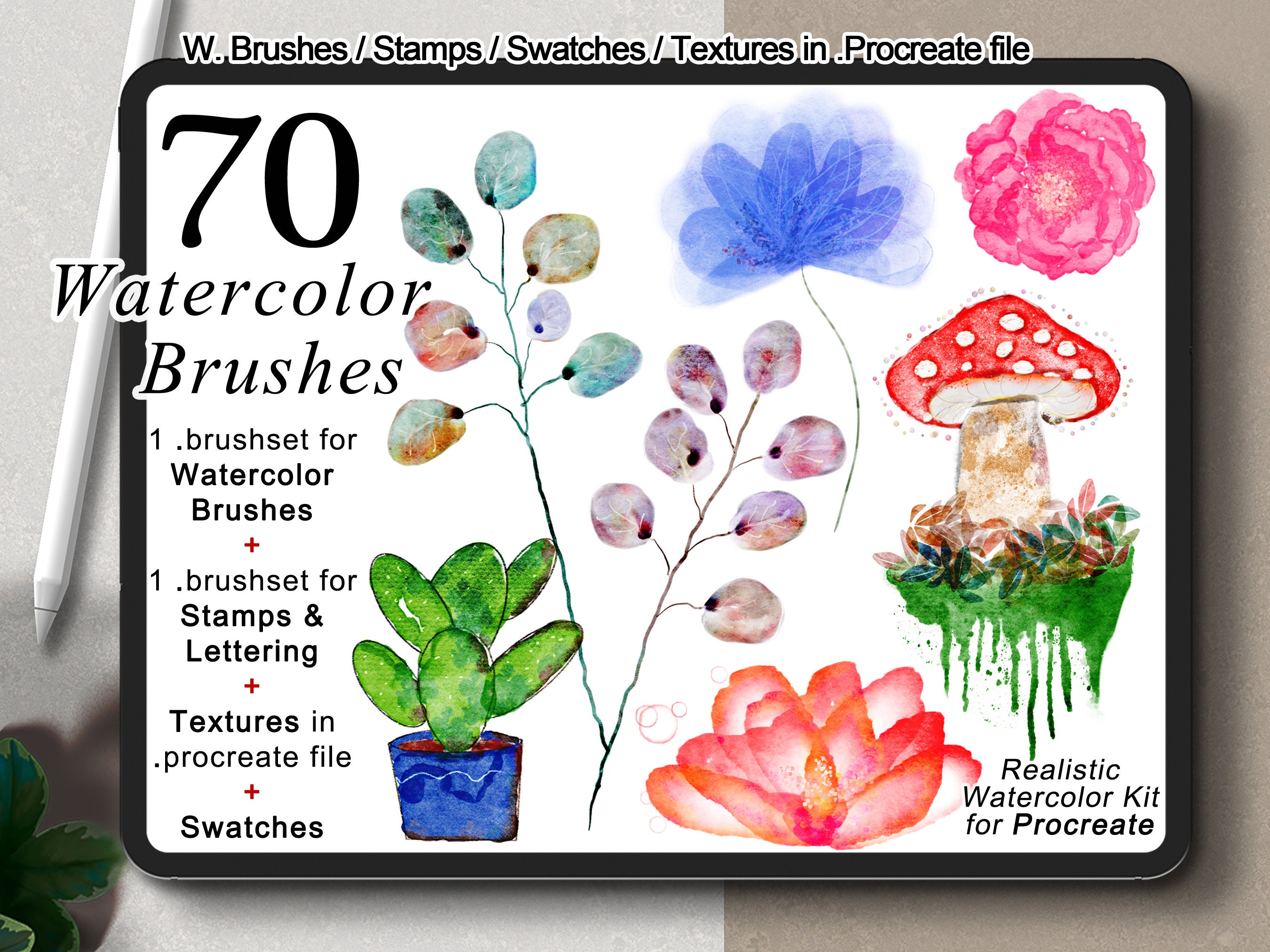 Procreate Watercolor Brushes Watercolor Brush Set for iPad - Etsy