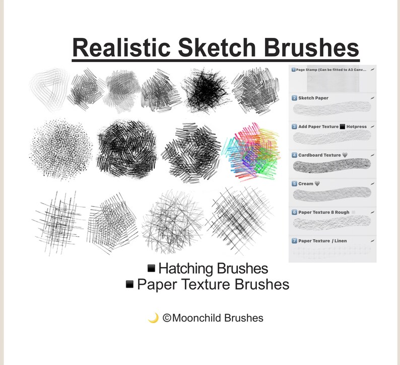Procreate Pencil Sketch Brushes, Color Pencil Charcoal Hatch Procreate Brush Set, Digital ...