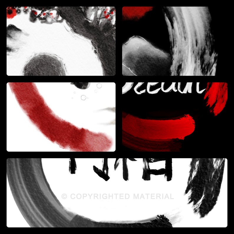 Enso Circle Zen Printable Wall Art Poster Yin Yang Koi Fish Bonsai ...