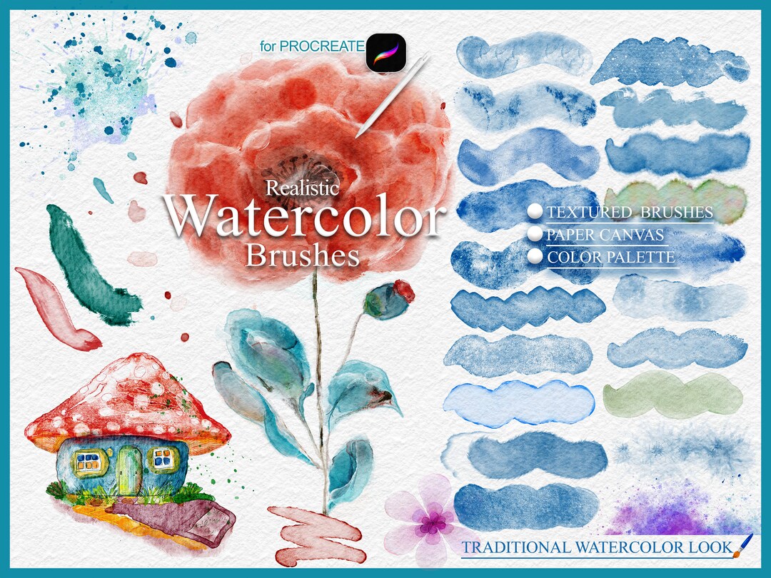Procreate Watercolor Brushes Brush Set, Procreate Watercolor Texture ...