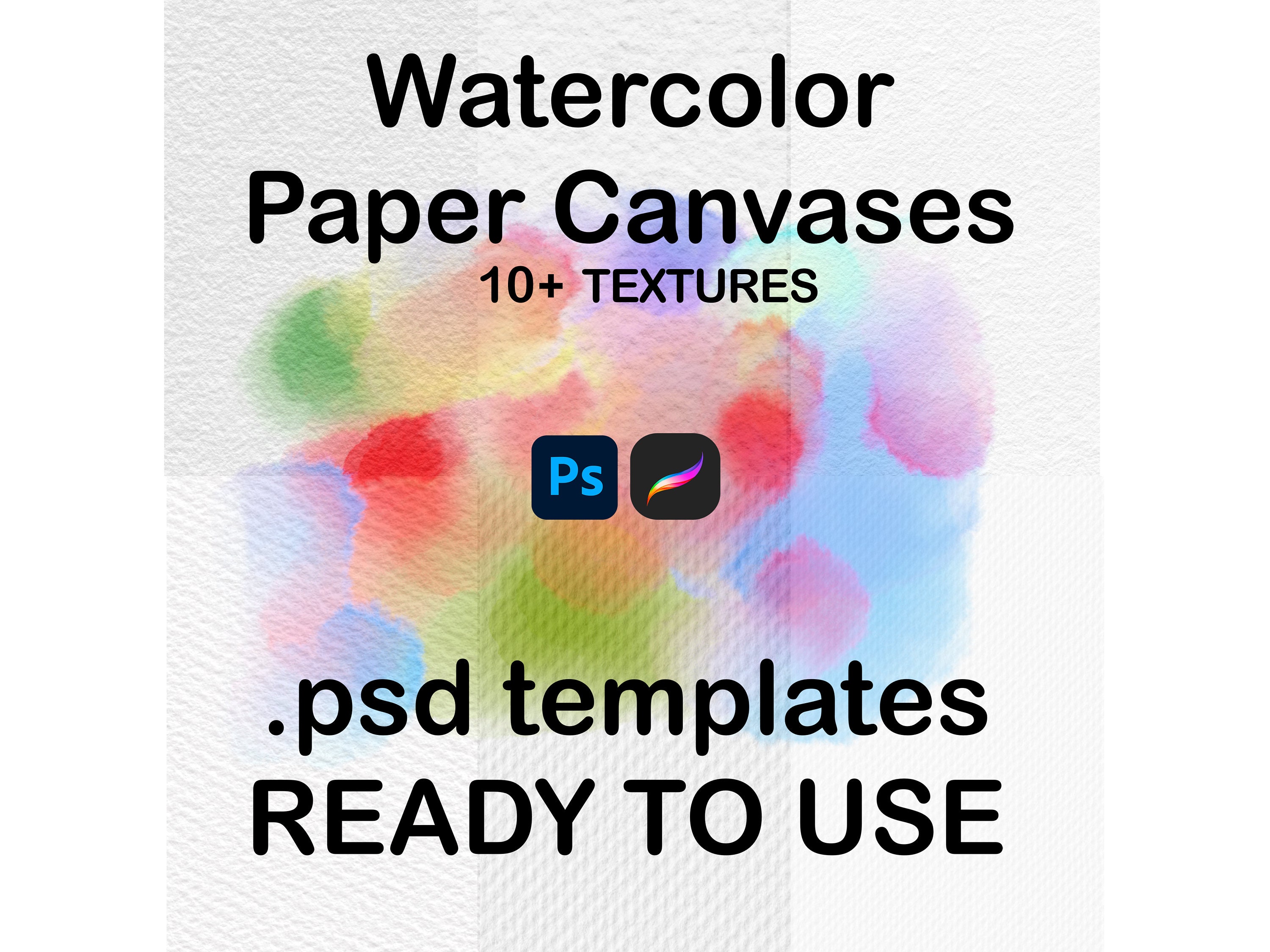 Procreate Watercolor Paper Texture Canvas, Realistic Watercolor Paper ...