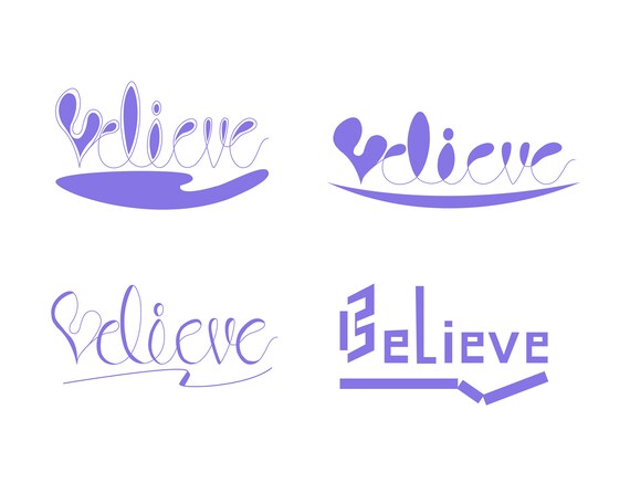 Believe Handlettered Printable Multiple Design Digital | Etsy
