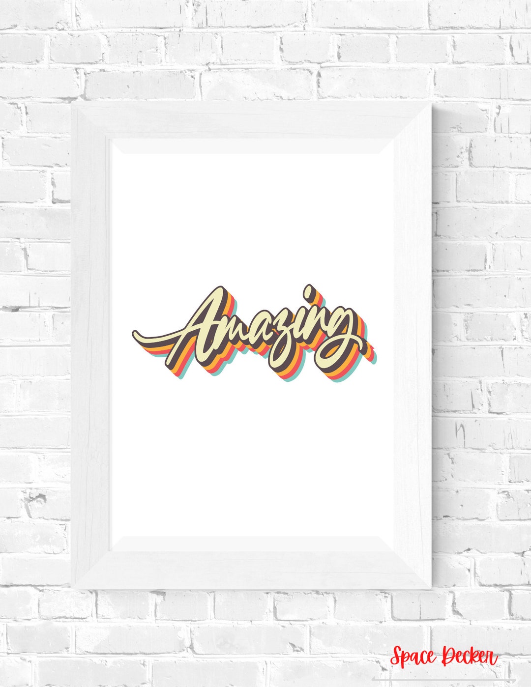 Amazing Retro Text Effect Living Room Poster Digital Download - Etsy