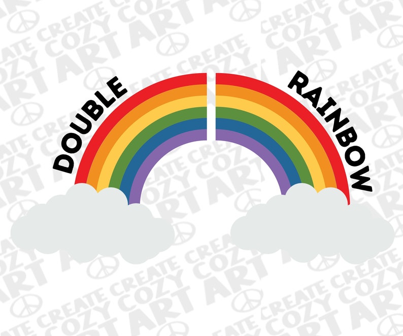 Double Rainbow Digital Files, PNG, JPG, Blessings, Twins, Multiples ...