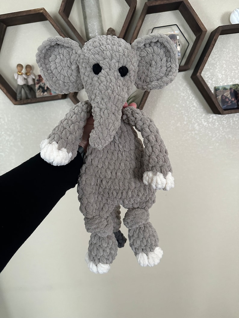 Handmade Elephant Stuffie, Crochet Elephant Plushie, Baby Shower Gift ...