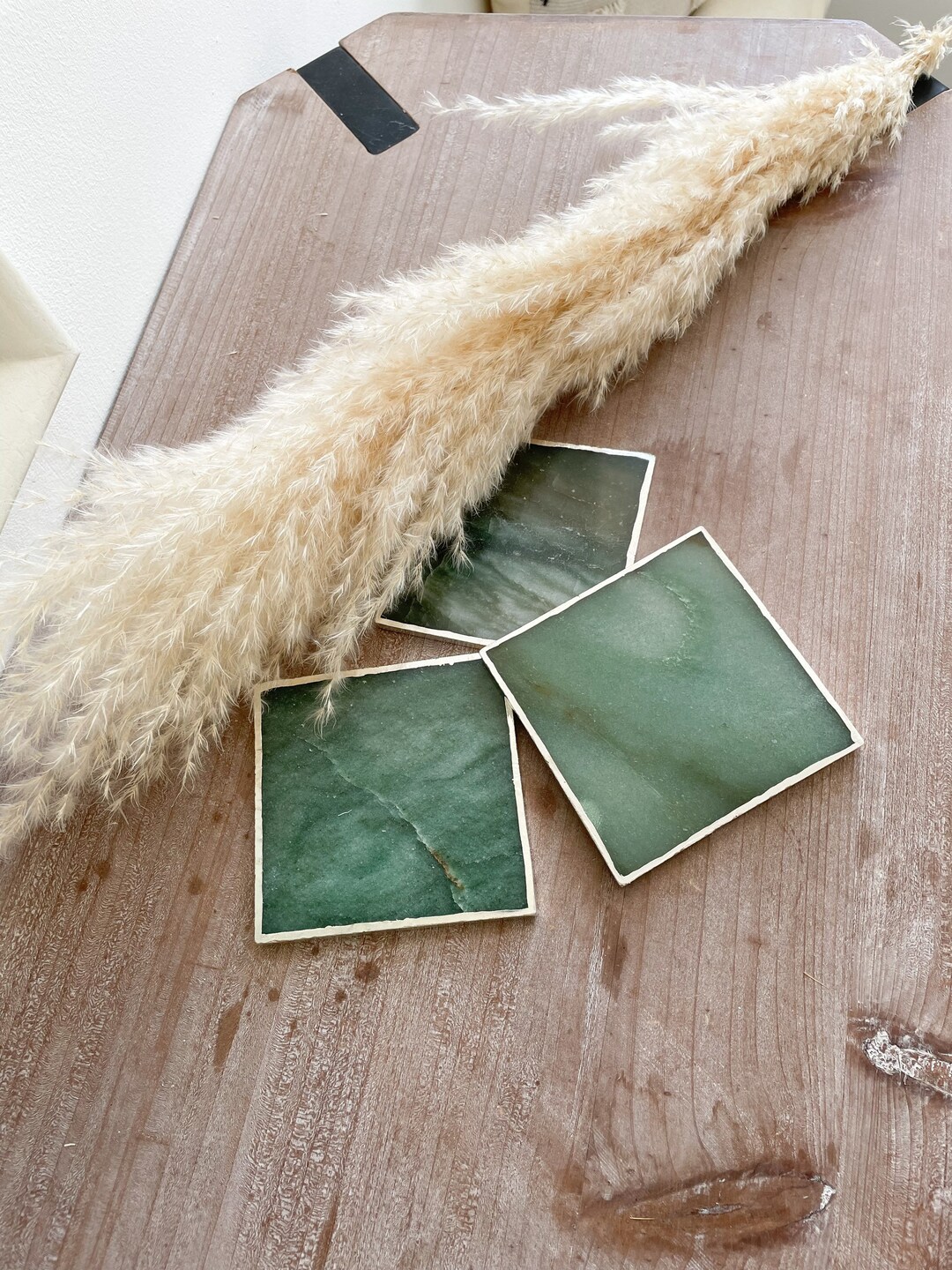 Green Agate Stone Coasters, Agate Coasters in the Uk, Wedding Coasters ...