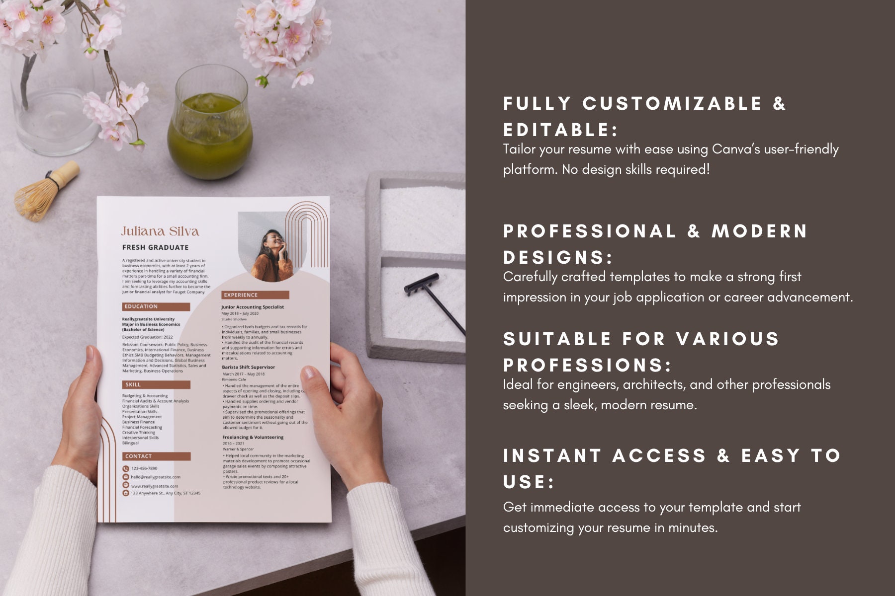 Graduate's Choice: Easy-to-edit Modern Resume Template on Canva ...