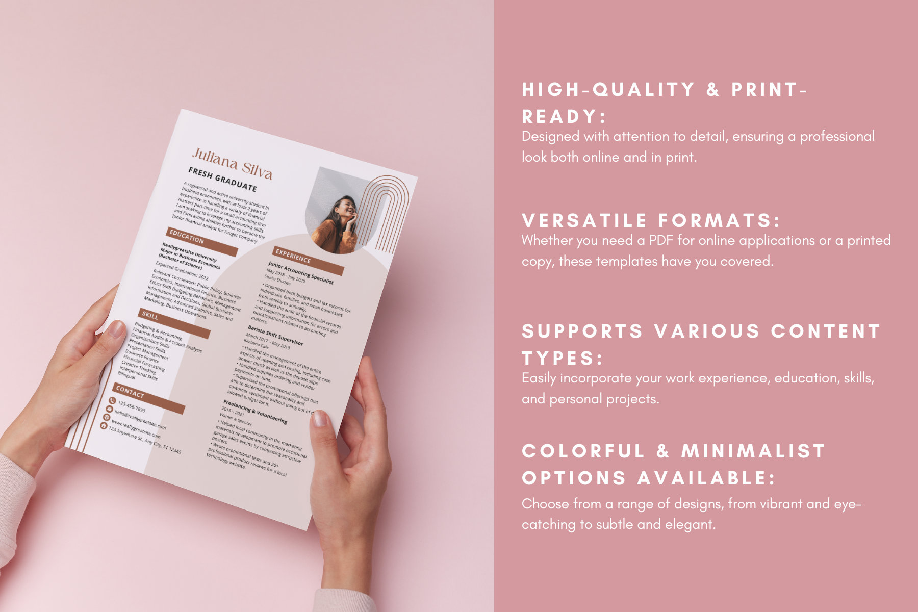 Graduate's Choice: Easy-to-edit Modern Resume Template on Canva ...