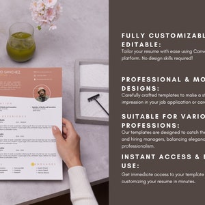 Beige and White Modern Resume Template | Editable in Canva ...