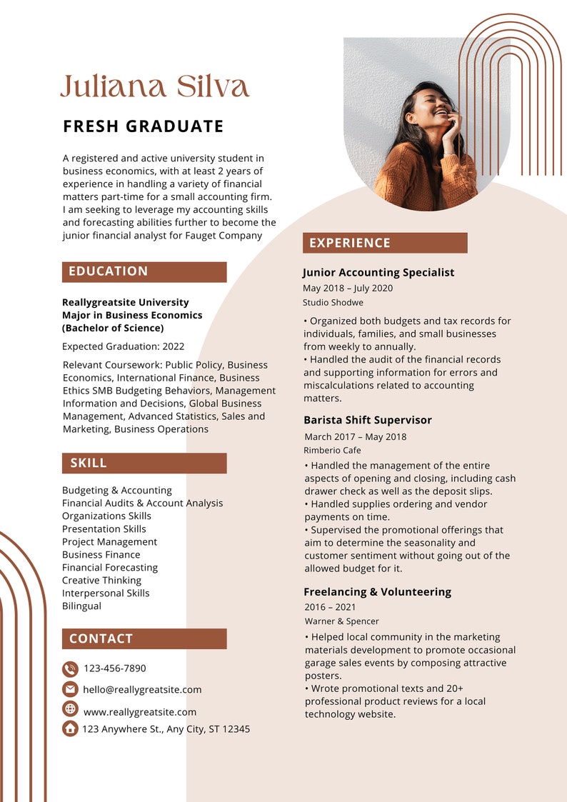 Graduate's Choice: Easy-to-edit Modern Resume Template on Canva Perfect ...