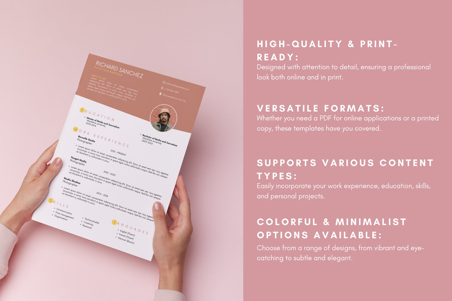 Beige and White Modern Resume Template | Editable in Canva ...