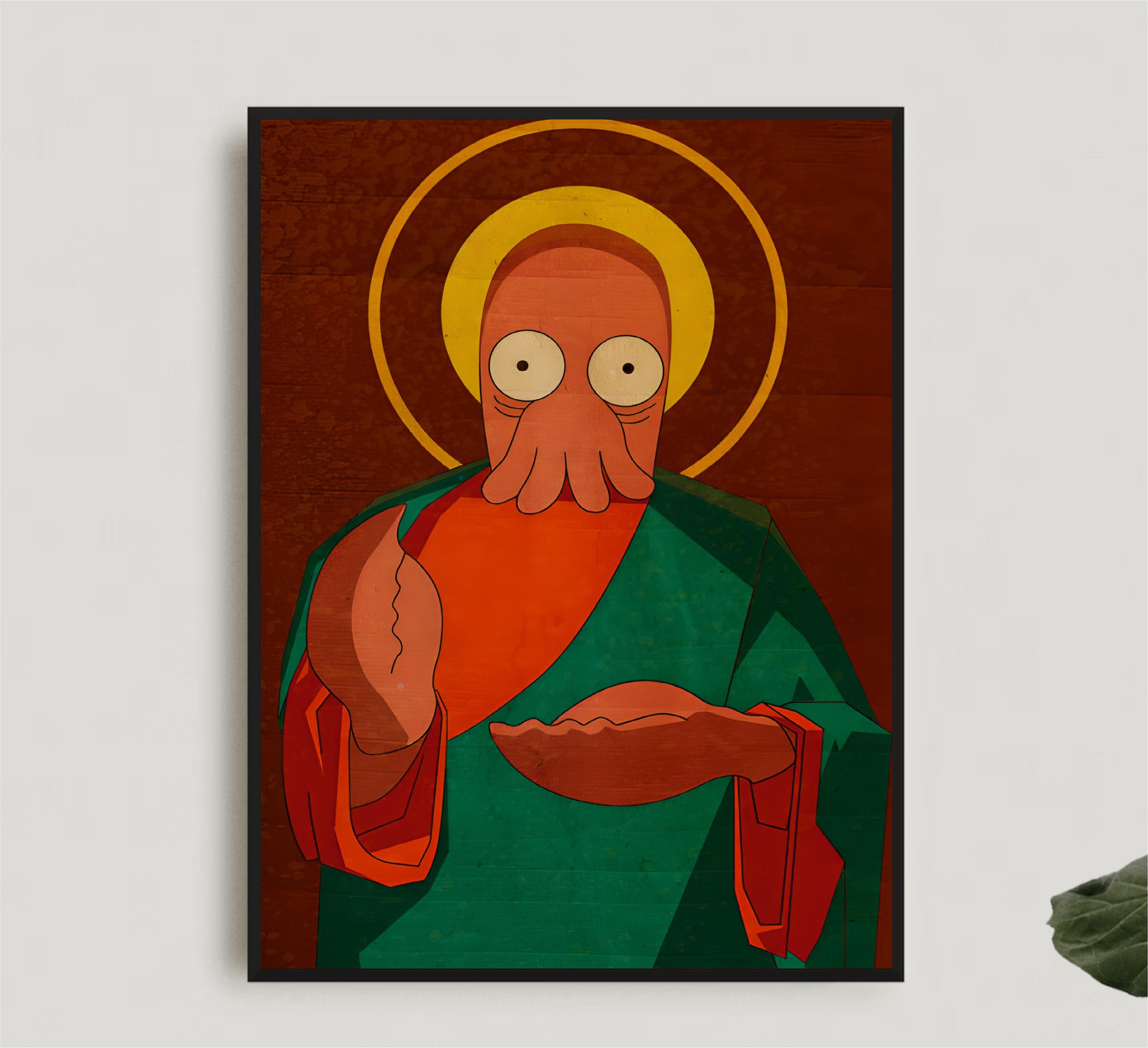 Zoidberg Jesus Holy Religious Painting Futurama Antique Painting Art ...