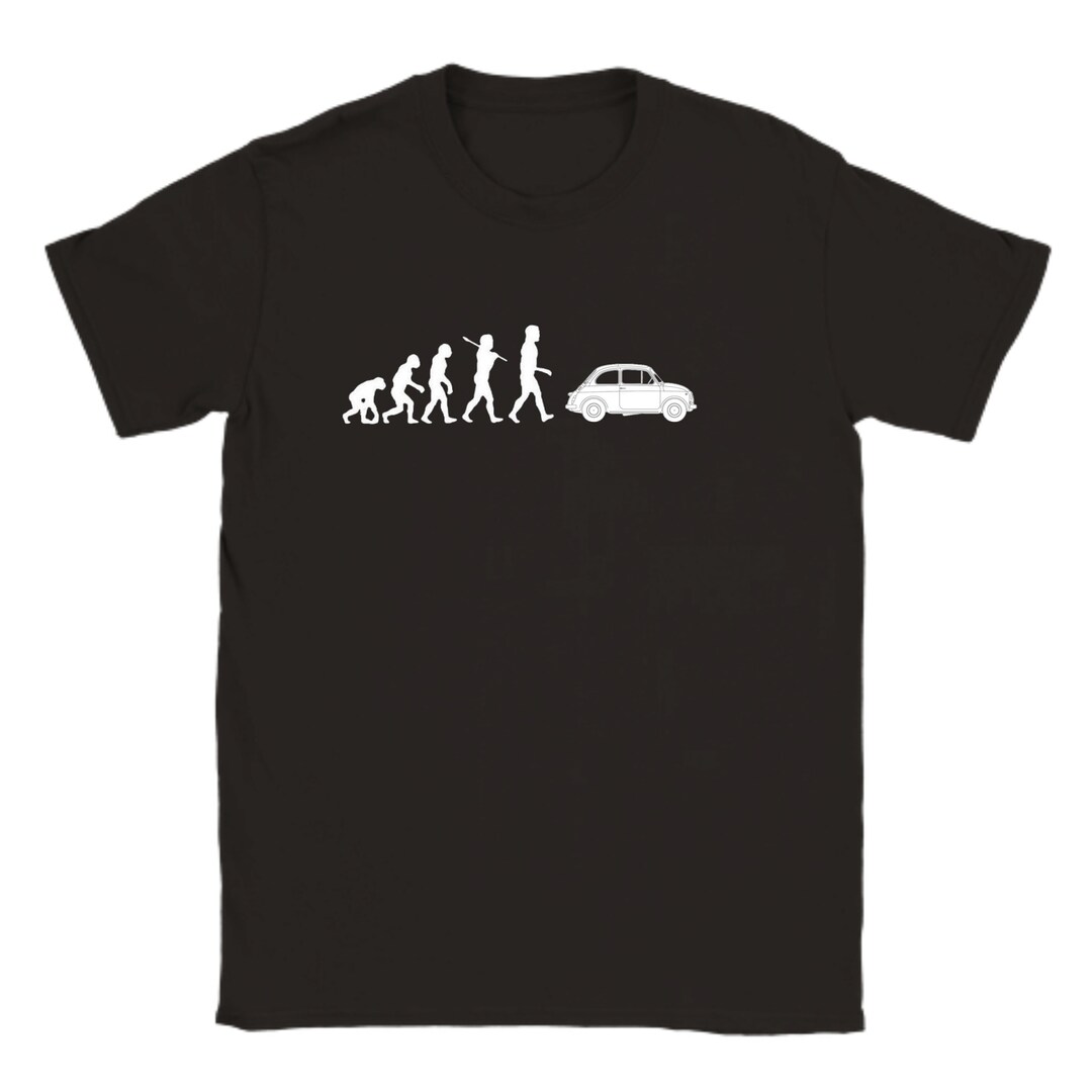 Evolution of Man Classic Car T-shirt. Fiat 500 - Etsy
