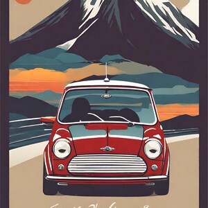 Mini Cooper S British Classic Car Poster Japanese Travel Advertisement ...