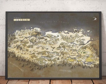 Elden Ring Lands Between Map Framed Poster, Elden Ring Map, High ...