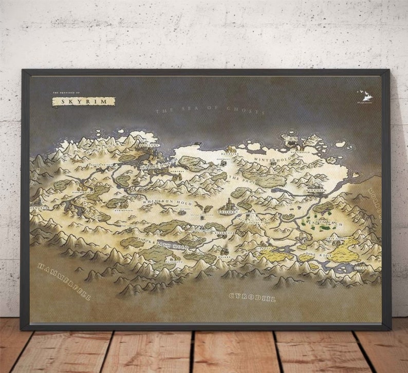 Skyrim High-quality Detailed Game Map, Map Print - Etsy