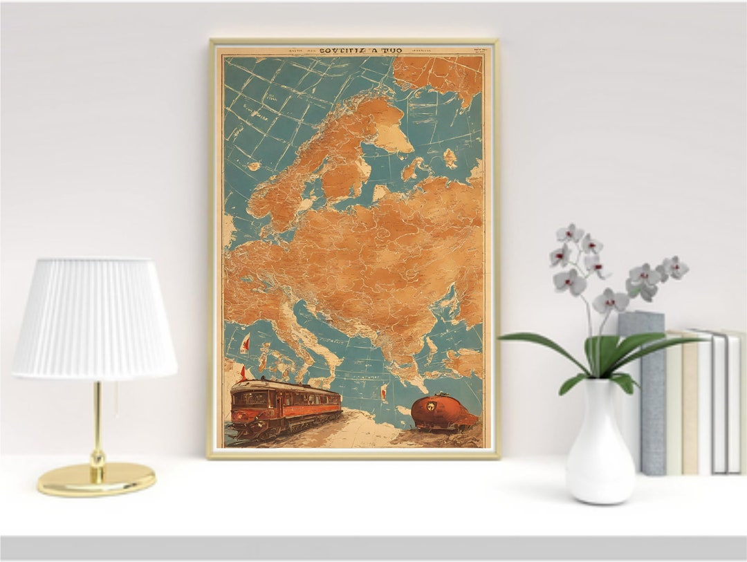 Vintage USSR Soviet Russia Cold War Europe Map Poster - Etsy