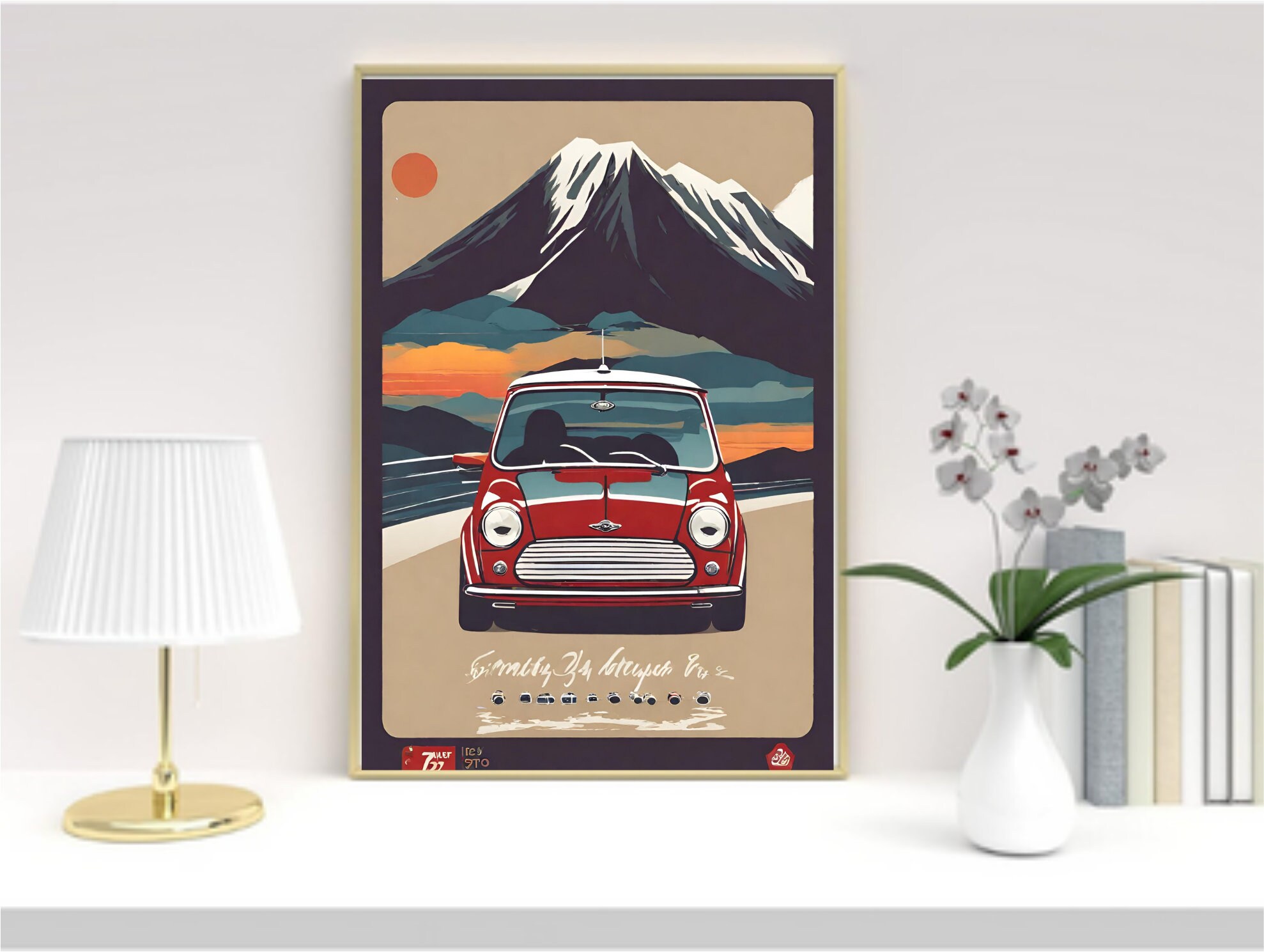 Mini Cooper S British Classic Car Poster Japanese Travel Advertisement ...