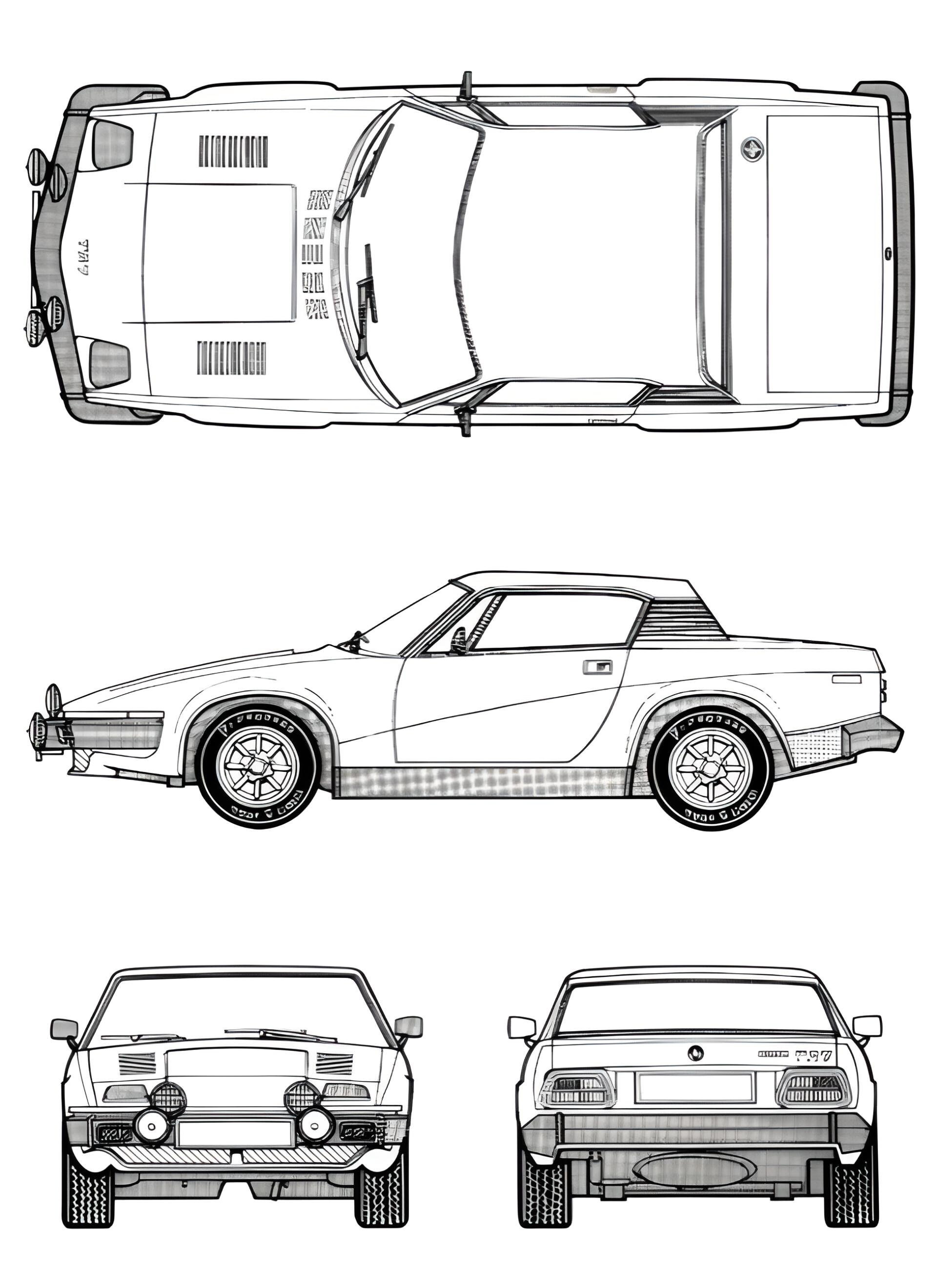 Triumph TR7 Blueprints Schematics Diagram Poster Choose Size - Etsy