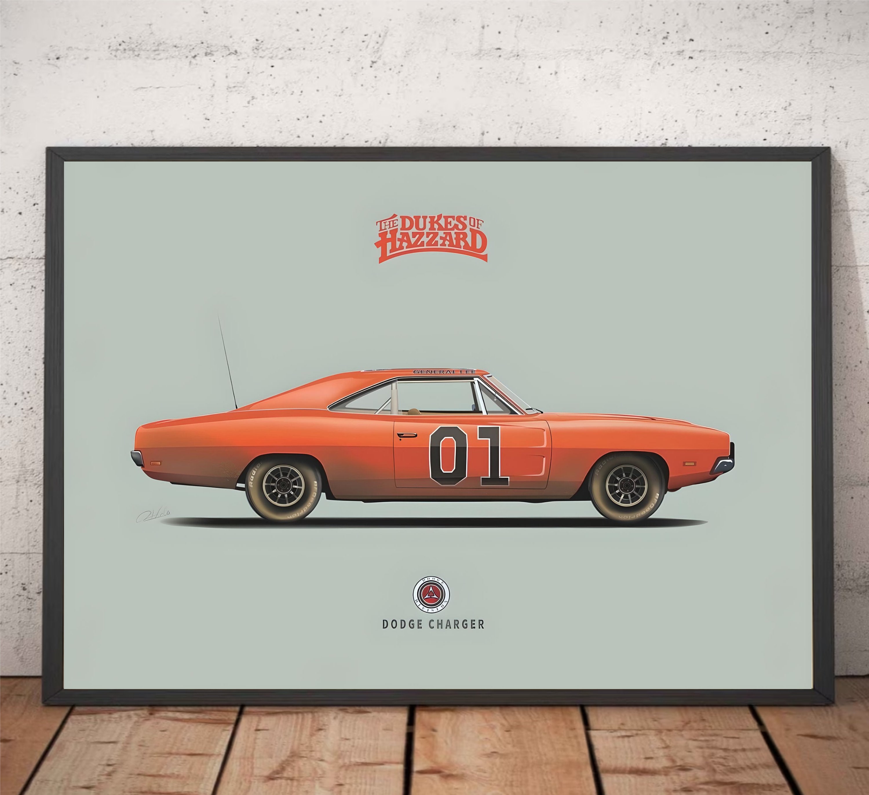 General Lee Car the Dukes of Hazzard 1969 Dodge Charger Minimalist ...