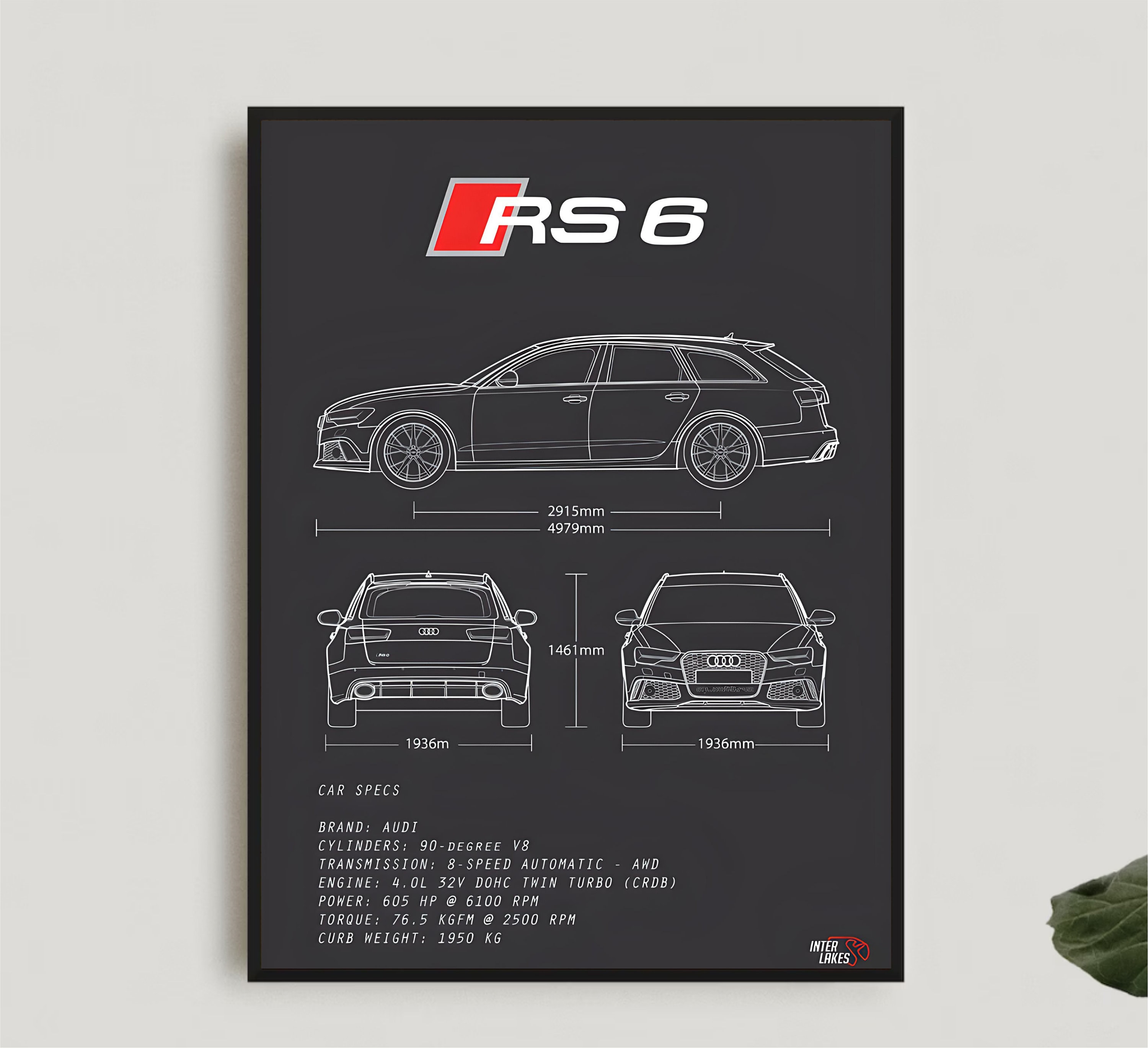 Poster Audi Rs6 Avant C7 Labled Diagram Detailed Choose Size - Etsy