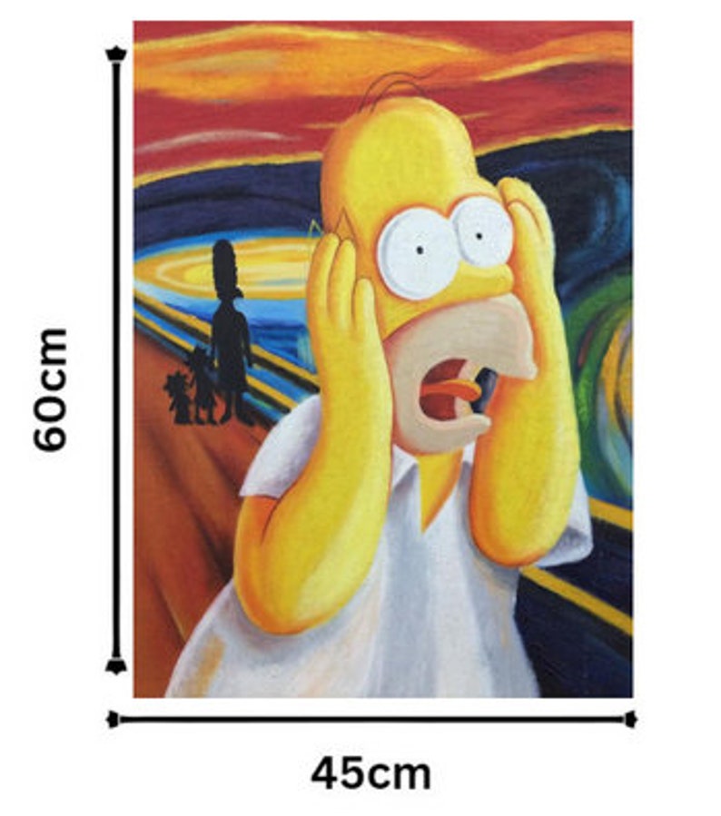 Homer Simpson Edvard Munch the Scream the Simpsons Antique Painting Art ...