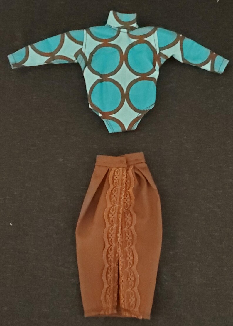 Barbie/ Doll Clothes/ Turtle Neck Body Suit/ Wrap Skirt - Etsy