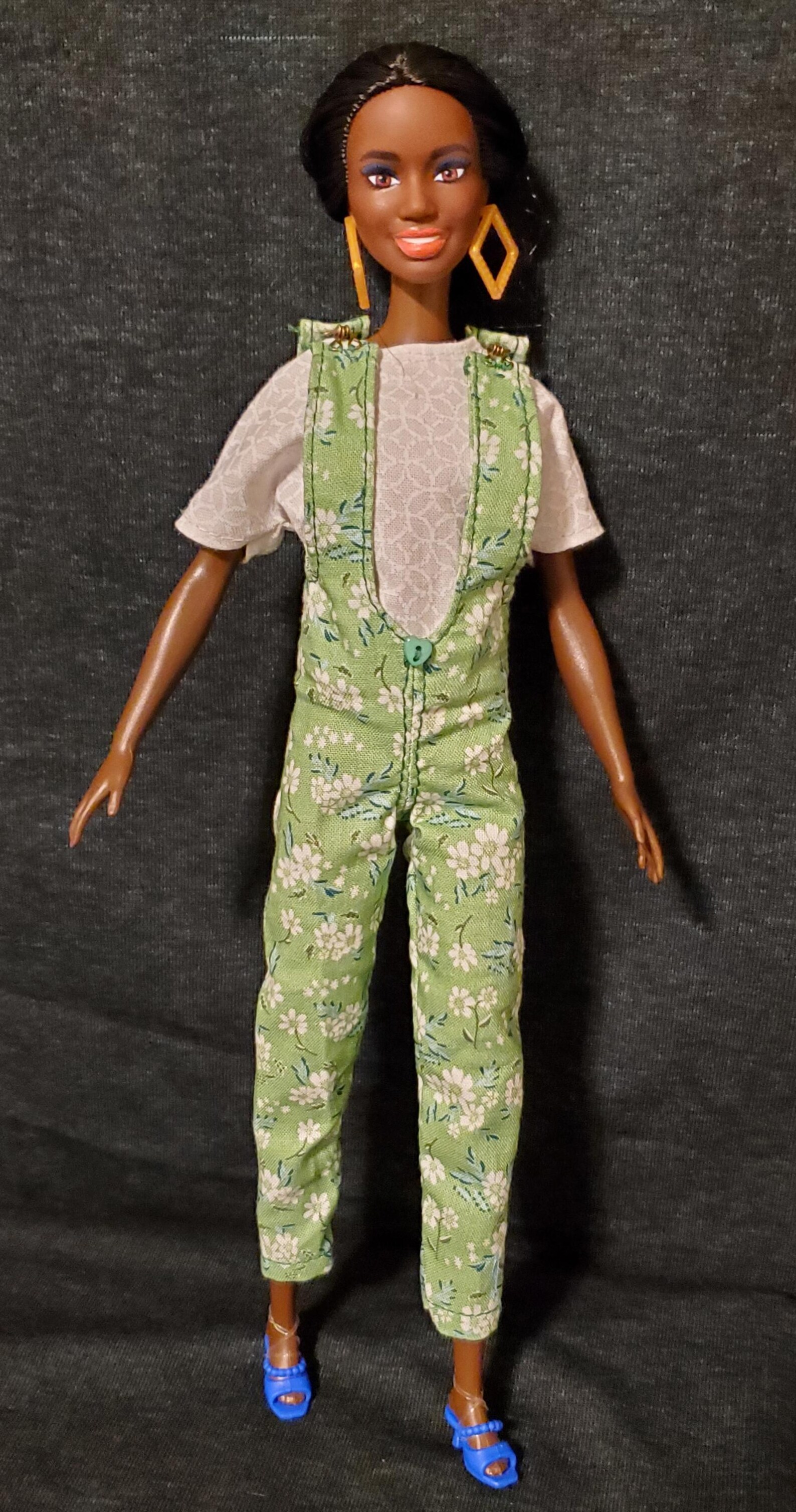 Barbie/doll Clothes/ 5 Piece Set 2 T-shirts, Over-all's, Wrap Skirt ...