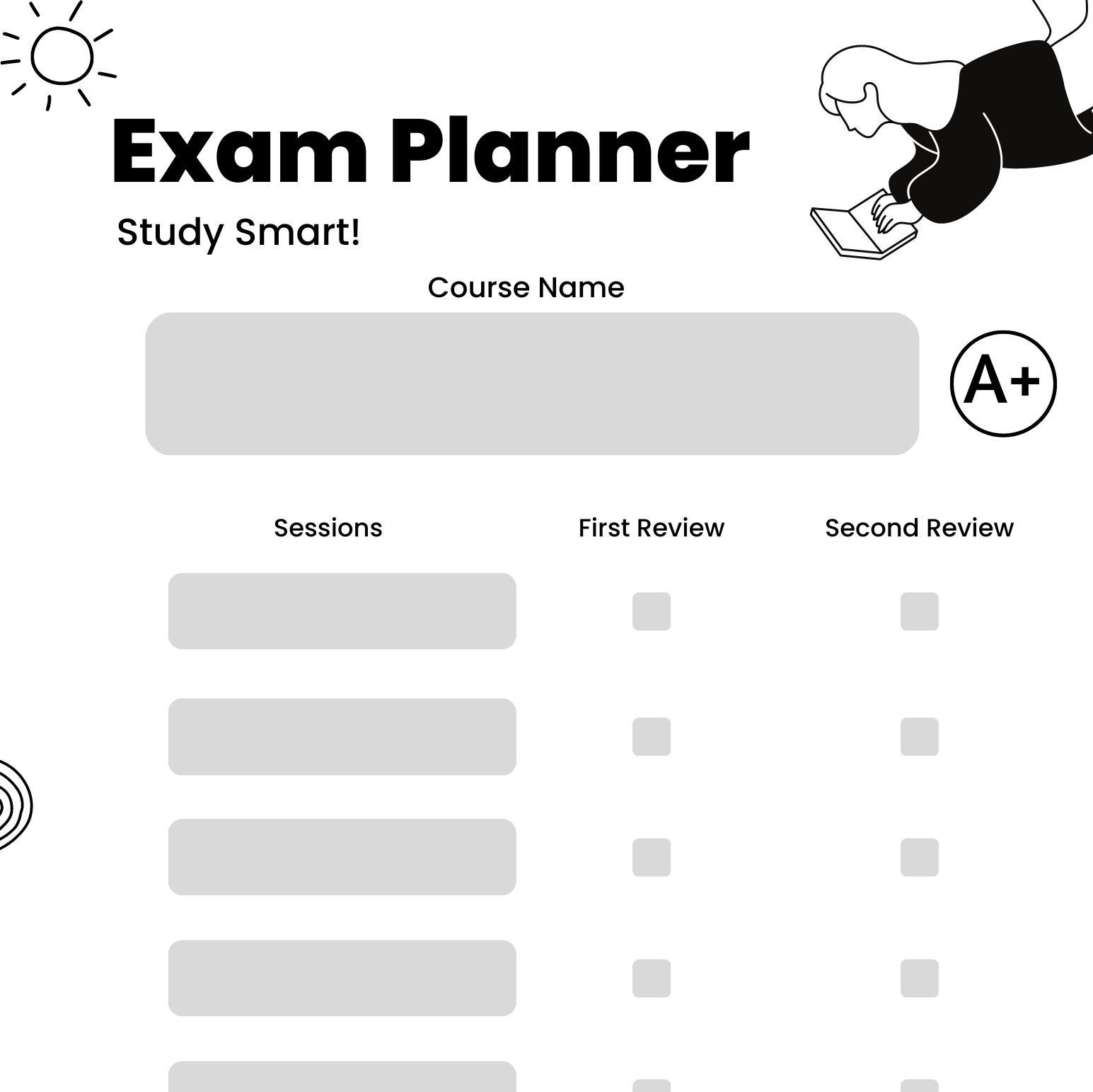 Exam Planner, Printable, Planner, PDF, Digital Planner, Student ...