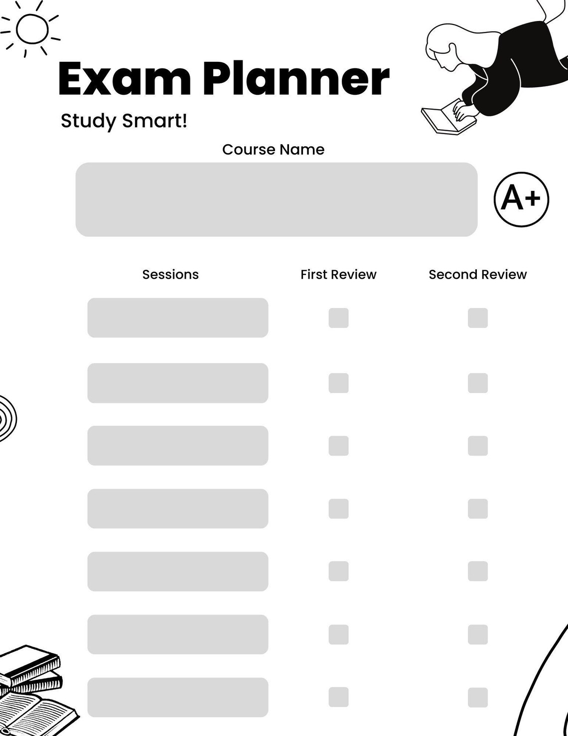 Exam Planner, Printable, Planner, PDF, Digital Planner, Student ...