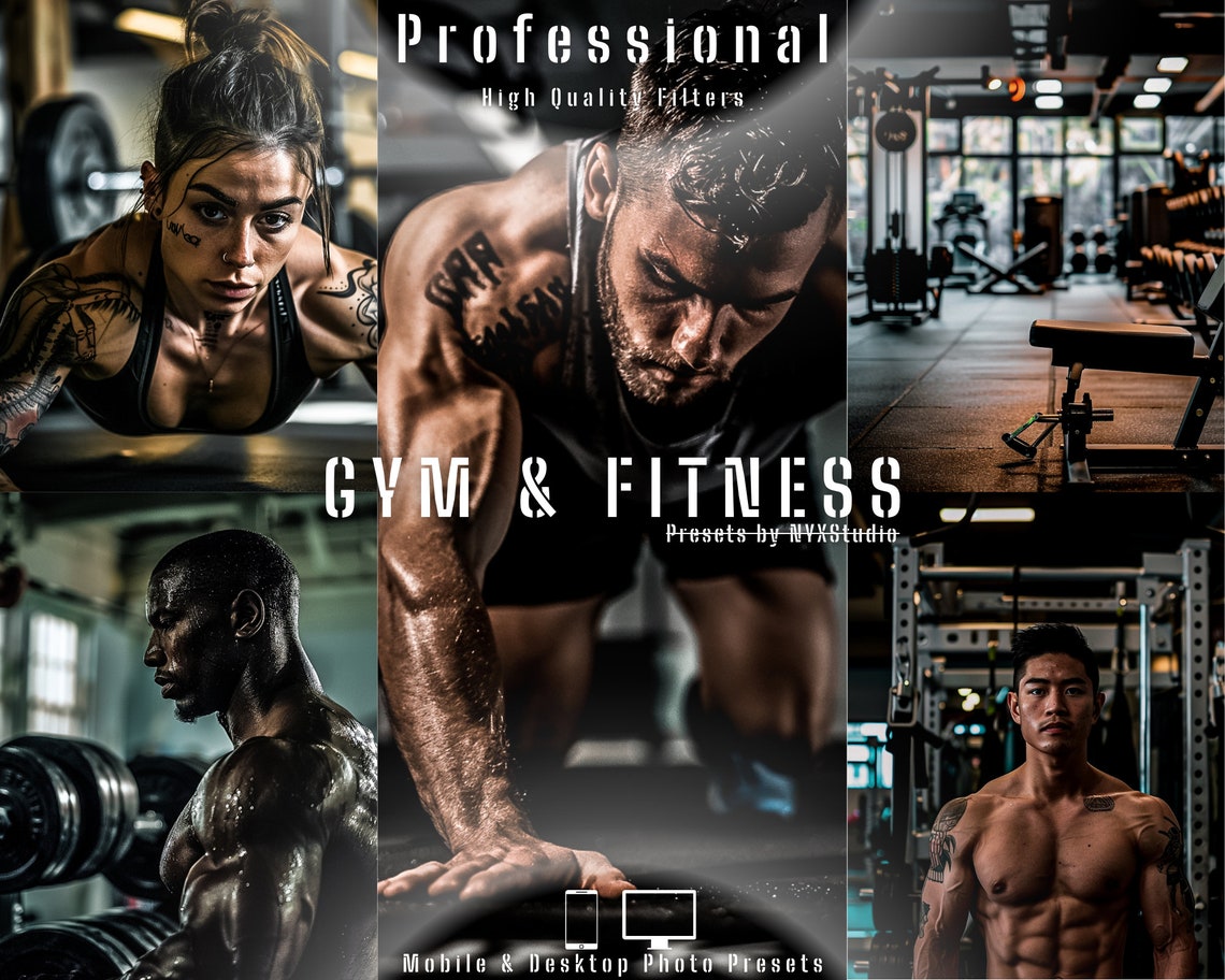 10 Gym & Fitness Presets | Mobile + Desktop | Sports, Bodybuilding ...