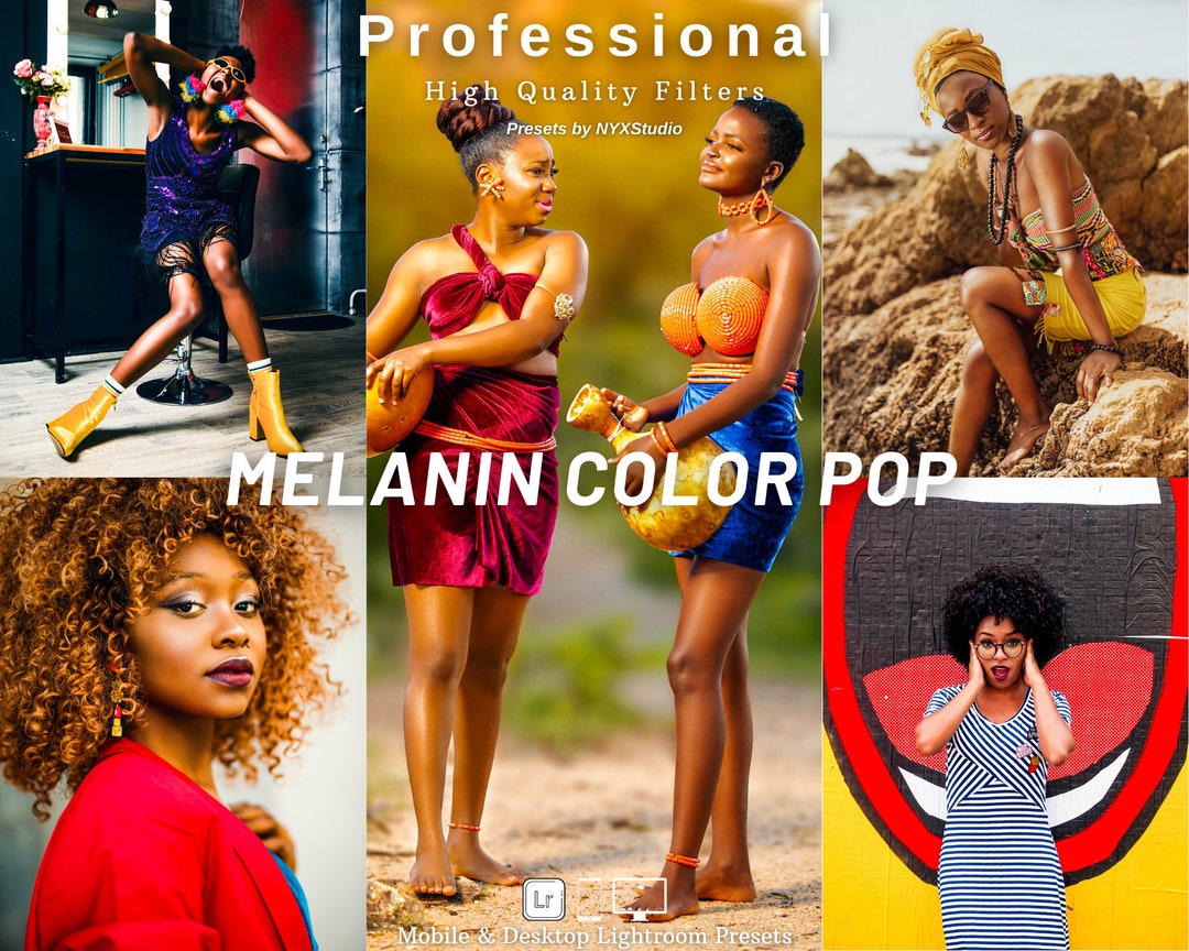 12 Melanin Color Pop Lightroom Presets Mobile Desktop Dark, Colorful ...