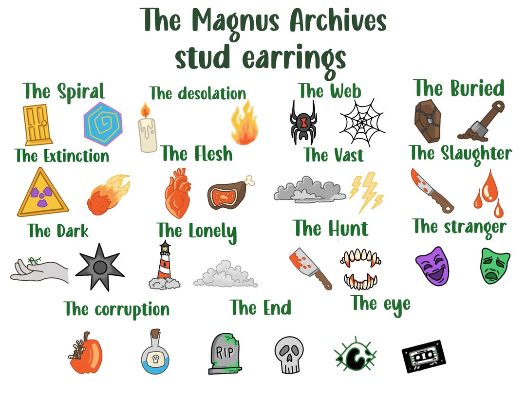 The Magnus Archives Inspired Stud Earrings TMA 15 Entities as - Etsy