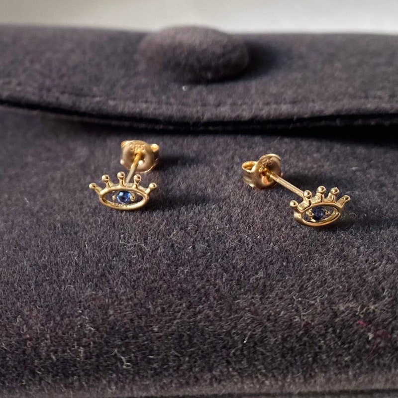 9ct Evil Eye Earrings - Etsy UK