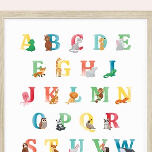 Colorful Animal Alphabet Poster, Instant Download Printable, Kids Room ...