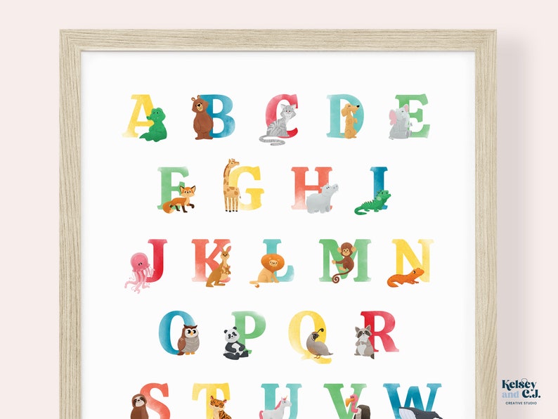 Colorful Animal Alphabet Poster Instant Download Printable - Etsy