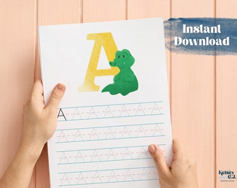 Alphabet Letter Tracing A-Z, Uppercase and Lowercase, Kindergarten and ...