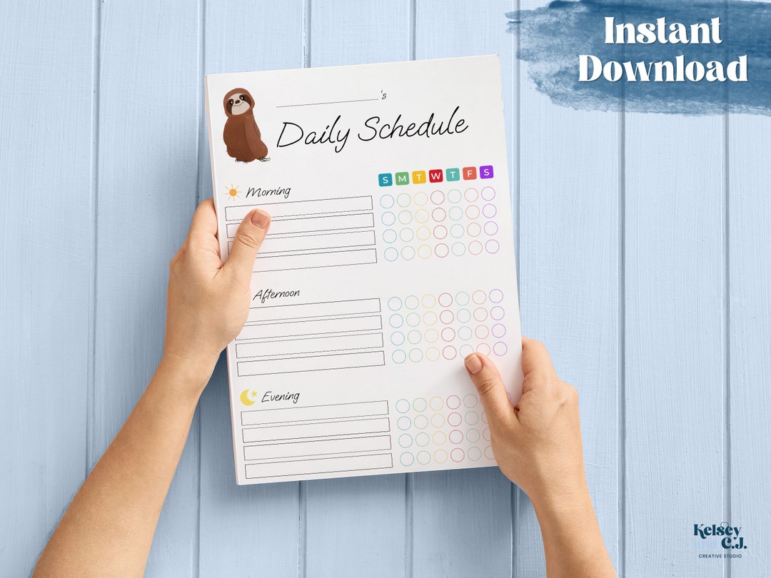Kids Daily Planner, Digital, Printable, for Kids, Children, Instant ...