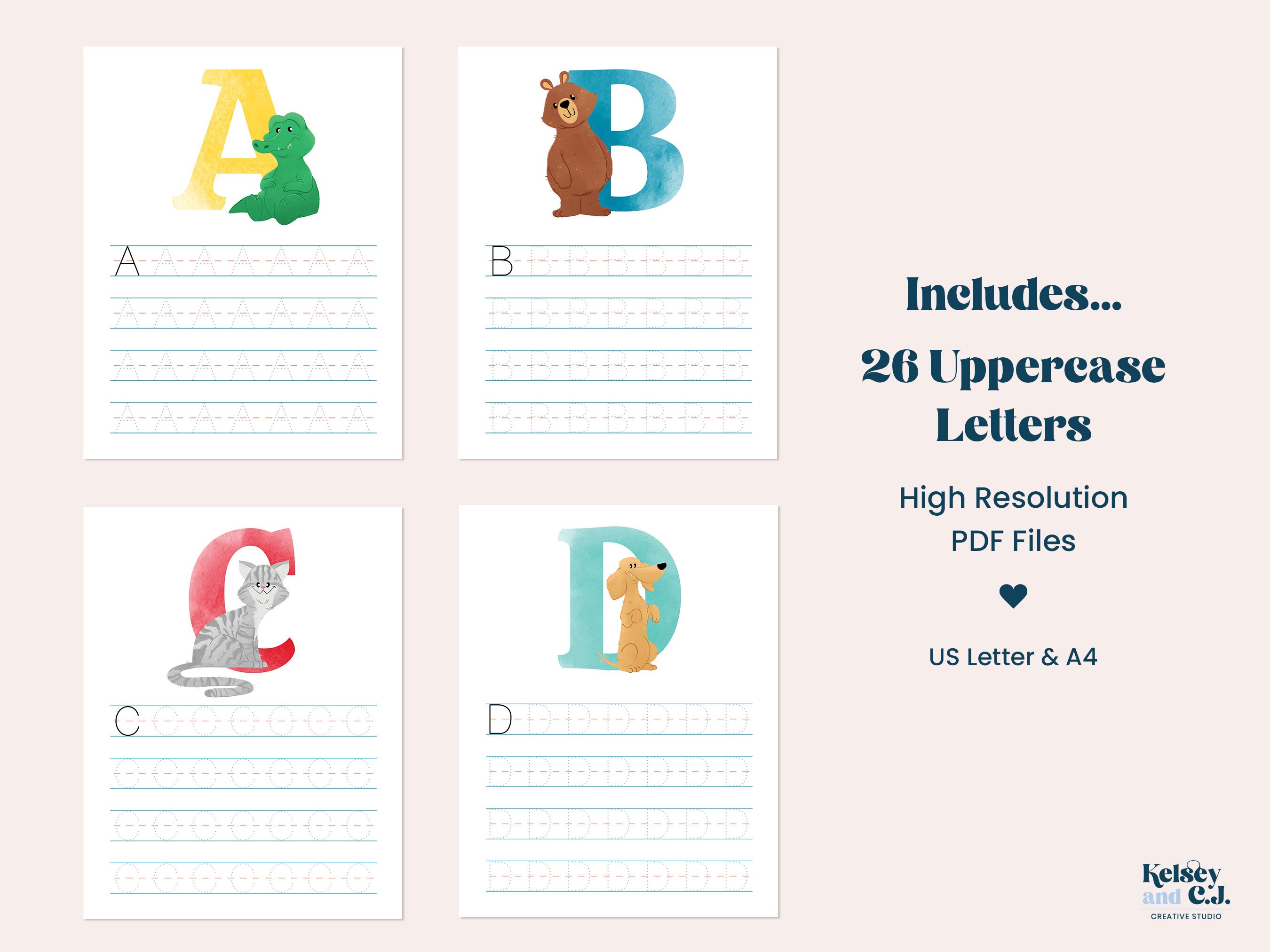 Alphabet Uppercase Letter Tracing, Homeschool Printable, Preschool ...