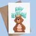 Printable Happy Birthday Card, Instant Download Bear Card, Print at ...