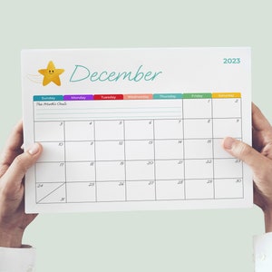 Space Themed Printable and Fillable 2023 Calendar, Schedule for Kids ...