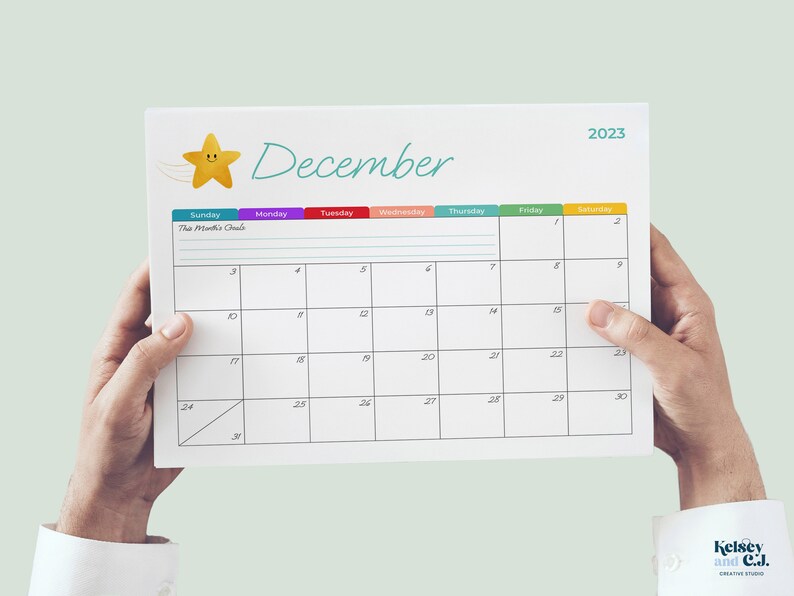 Space Themed Printable and Fillable 2023 Calendar, Schedule for Kids ...